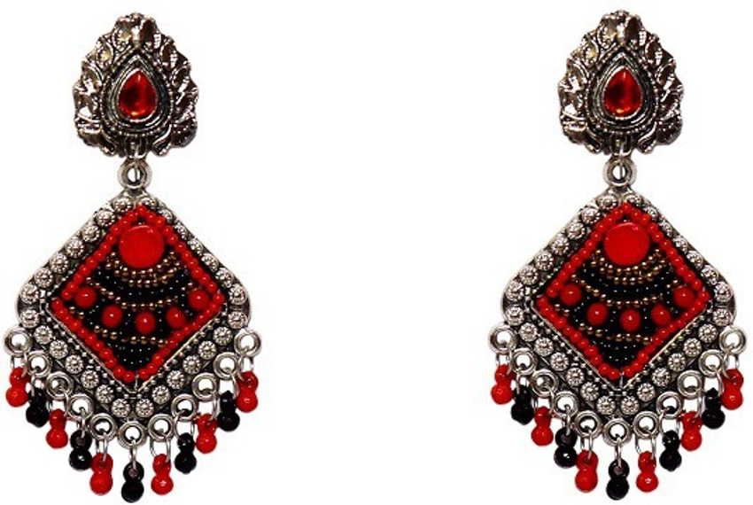 Flipkart Buy Shining Angel Sliver Oxidized Red Black Earrings for Women and Girls Alloy Stud Earring Online at Best Prices in India