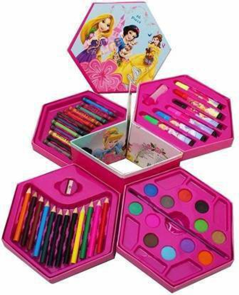 Flipkart TOPUP 46 Pieces Art Set Colour Kit Colors Box Color Pencil Crayons Water Color Sketch Pens Set 4 in 1 Colors Box Color Pencil