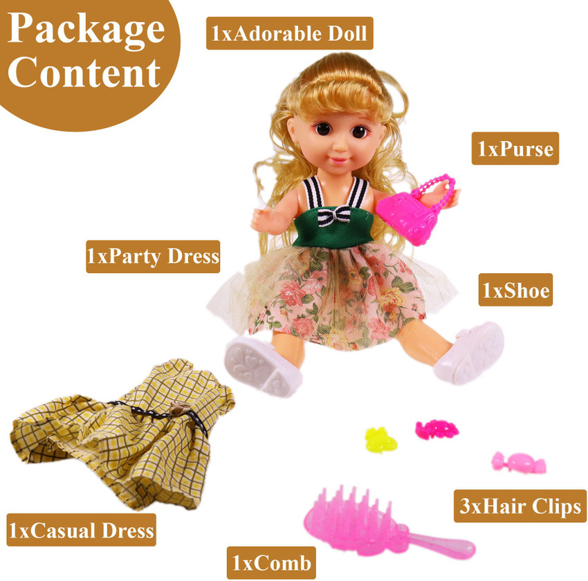 WISHKEY Cute Beautiful Fashion Doll Set With 2 Dresses Other Accessories For Kids Cute Beautiful Fashion Doll Set With 2 Dresses Other Accessories For Kids shop for WISHKEY