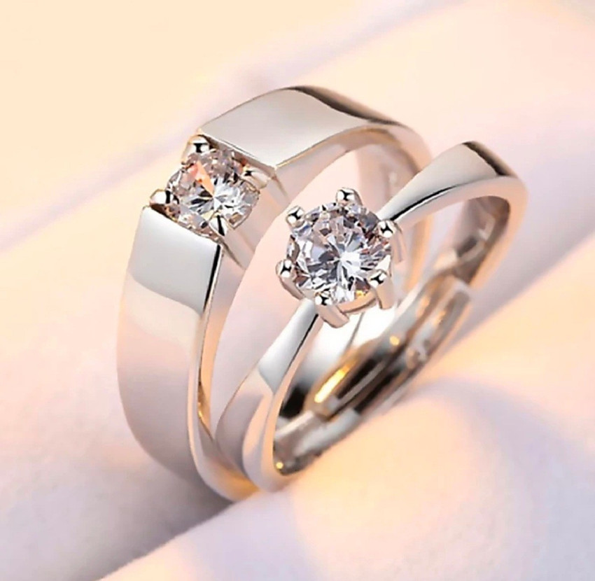 HUB CREATION High polish Couple Ring for lovers in silver stylish king Queen design Zinc Onyx Silver Plated Ring Price in India Buy HUB CREATION High polish Couple Ring for lovers