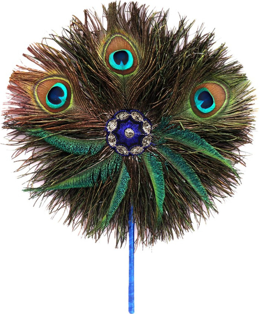 Large Peacock Feather Fan
