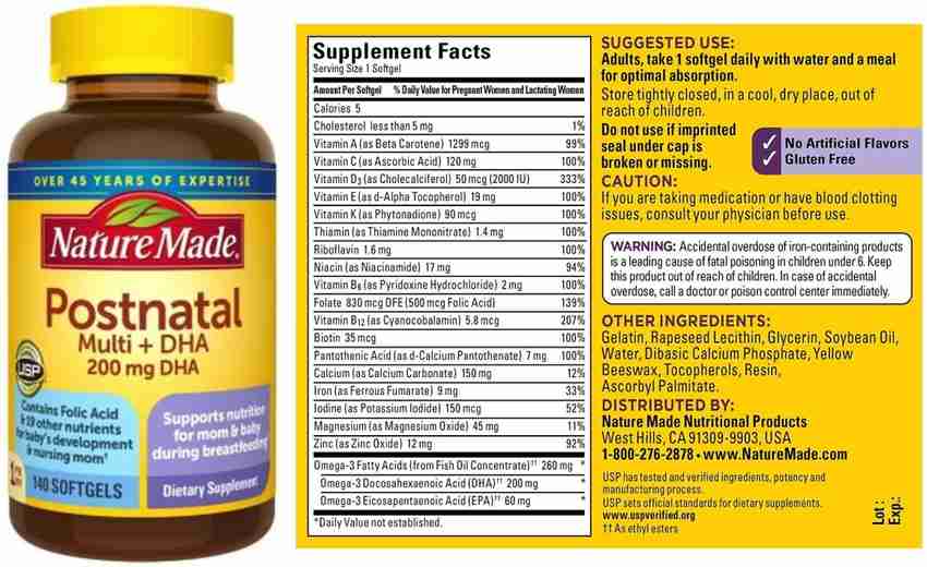 Nature Made Postnatal Vitamin #postpartum #newborn #postnatal
