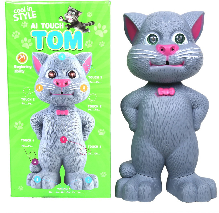 Lekh Enterprise Talking Tom Toy for Kids Speaking Robot Cat Repeats What You Say Best Birthday Gift for Boy and Girl Grey Talking Tom Toy for Kids Speaking Robot Cat Repeats