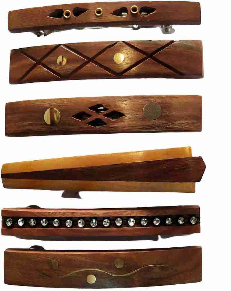 Master Arts Masterarts wooden hair clips hair pins hair accessories for women girls Pack of 6 Pcs Hair Clip Price in India Buy Master Arts Masterarts wooden