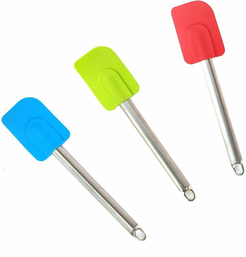 Silicone spatula with metal handle store