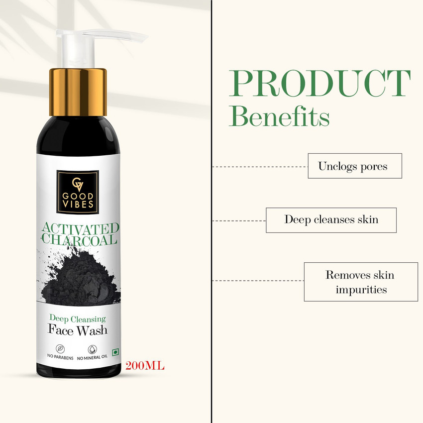 Good vibes charcoal face wash price store