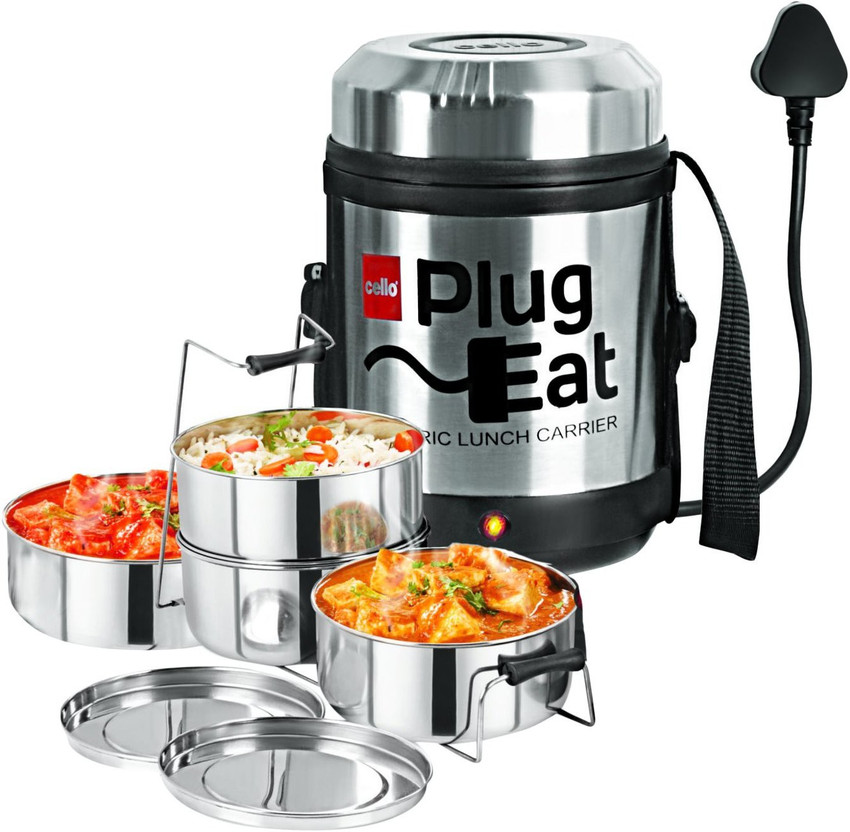 Flipkart cello Electro Electric Lunch Box with 4 Containers Silver 4 Containers Lunch Box