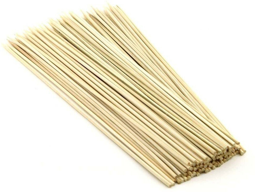 Yutiriti 6 Inches Set of 100pc Bamboo BBQ party sticks Fruit skewer kabab Skewer Long BBQ Toothpicks