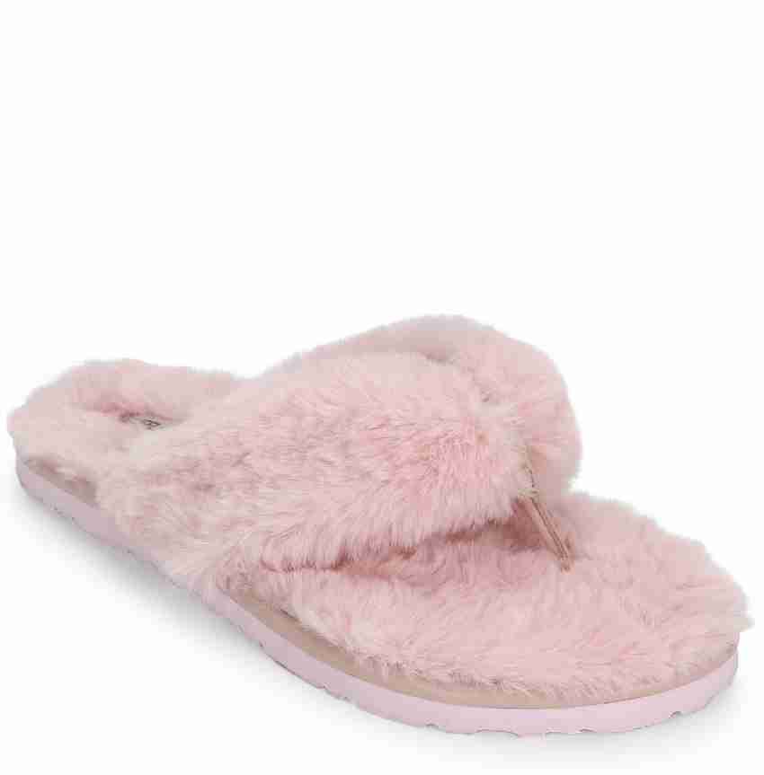 Women'secret Cross Over Fluffy Slippers In Pink, 45% OFF
