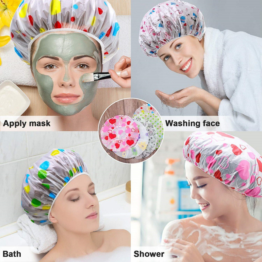 Wovas Multicolour Waterproof Elastic Printed Plastic Reusable Shower Caps for Women s and Men s. Price in India Buy Wovas Multicolour Waterproof Elastic Printed Plastic Reusable Shower Caps for Women ...