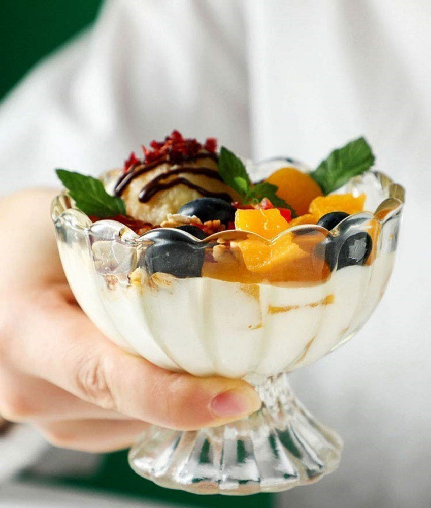 Fruit Salad With Ice Cream Wallpaper