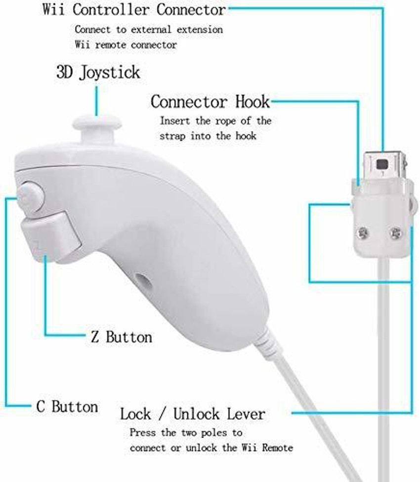 Tech Aura Wii Nunchuk Wii Nunchuck Controller for Wii Console White color Motion Controller Tech Aura Flipkart