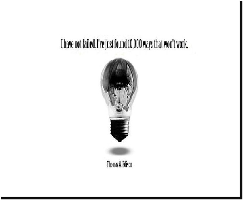 Thomas Edison Lightbulb Quote