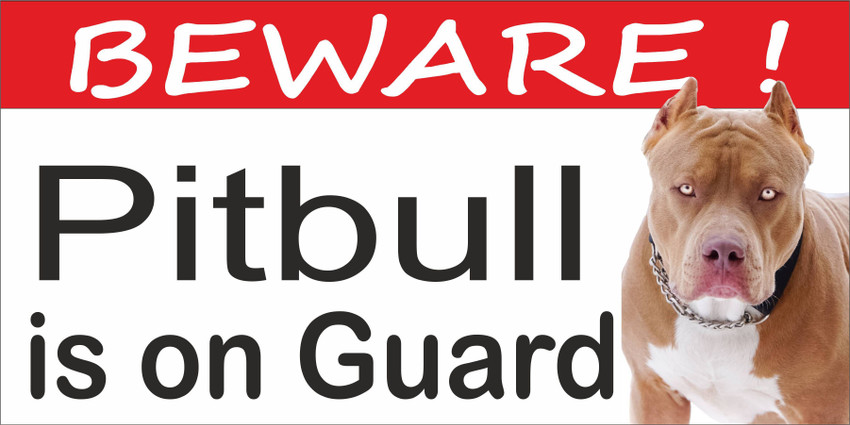Pitbull Guard Dog Signs