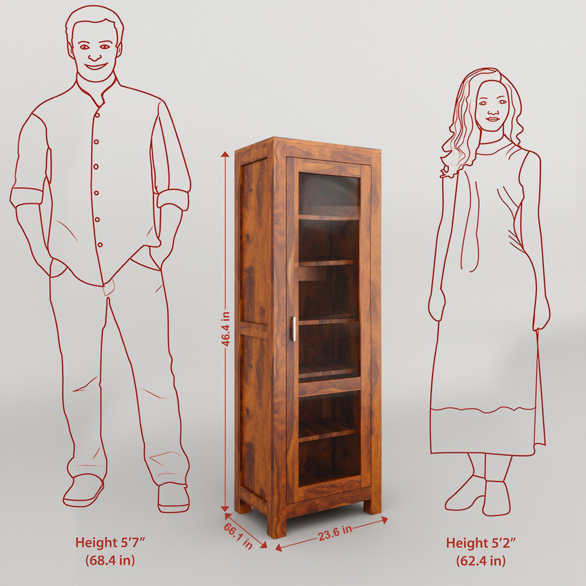 Flipkart Perfect Homes PureWood Sheesham Crockery Cabinet