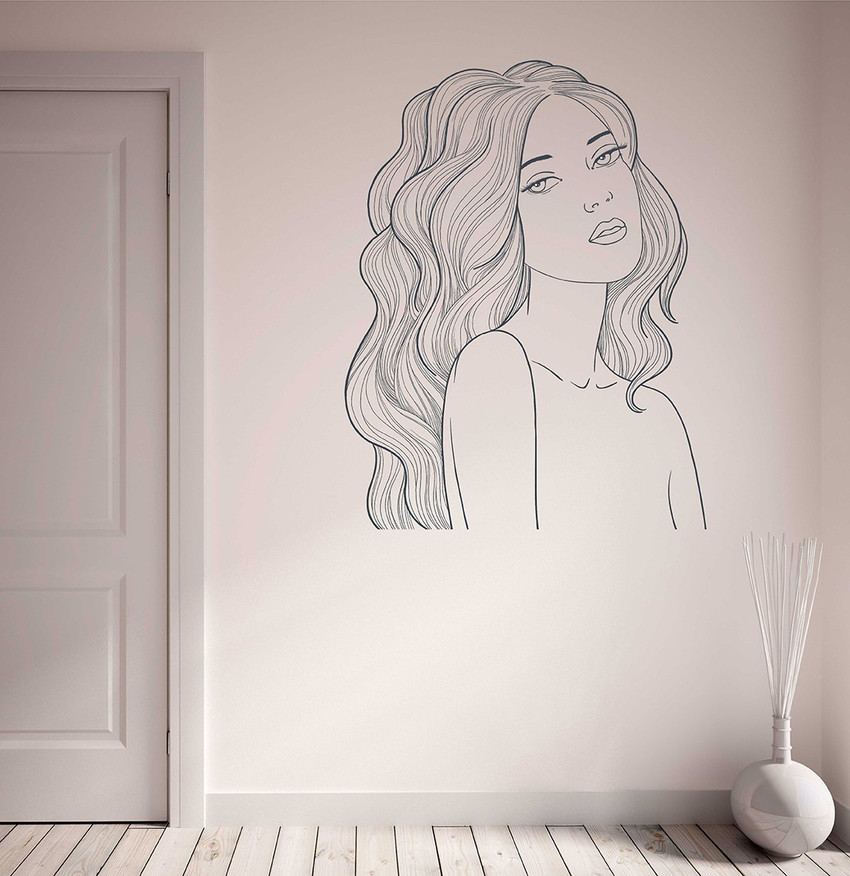 Zampyy 50 cm Girl Pencil Drawing Wall Stickers PVC Vinyl Non Reusable Sticker Self Adhesive Sticker Price in India Buy Zampyy 50 cm Girl Pencil Drawing Wall Stickers PVC Vinyl Non Reusable