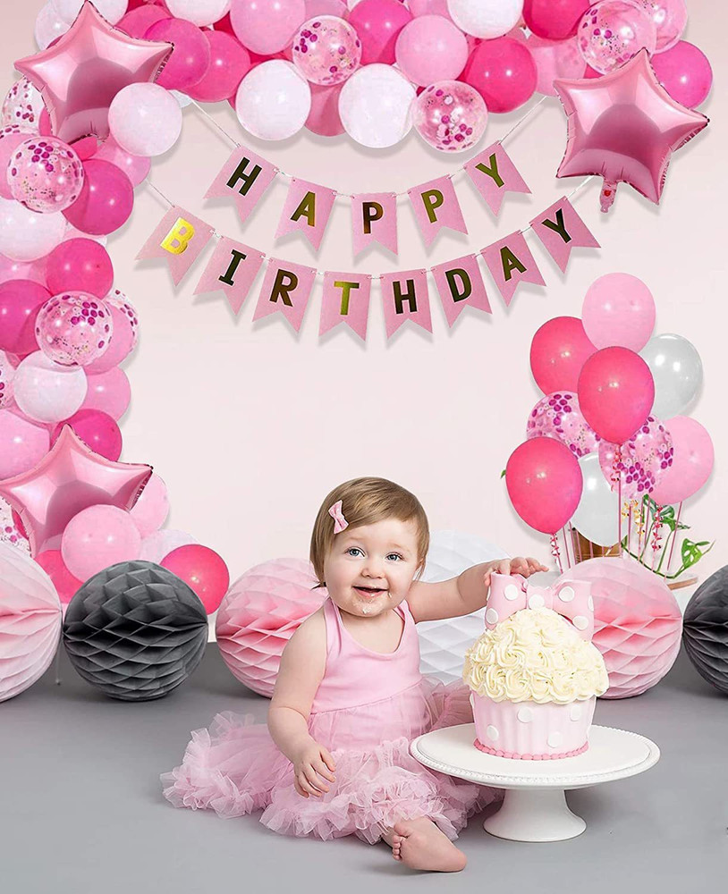 Birthday decorations for baby girl at home store