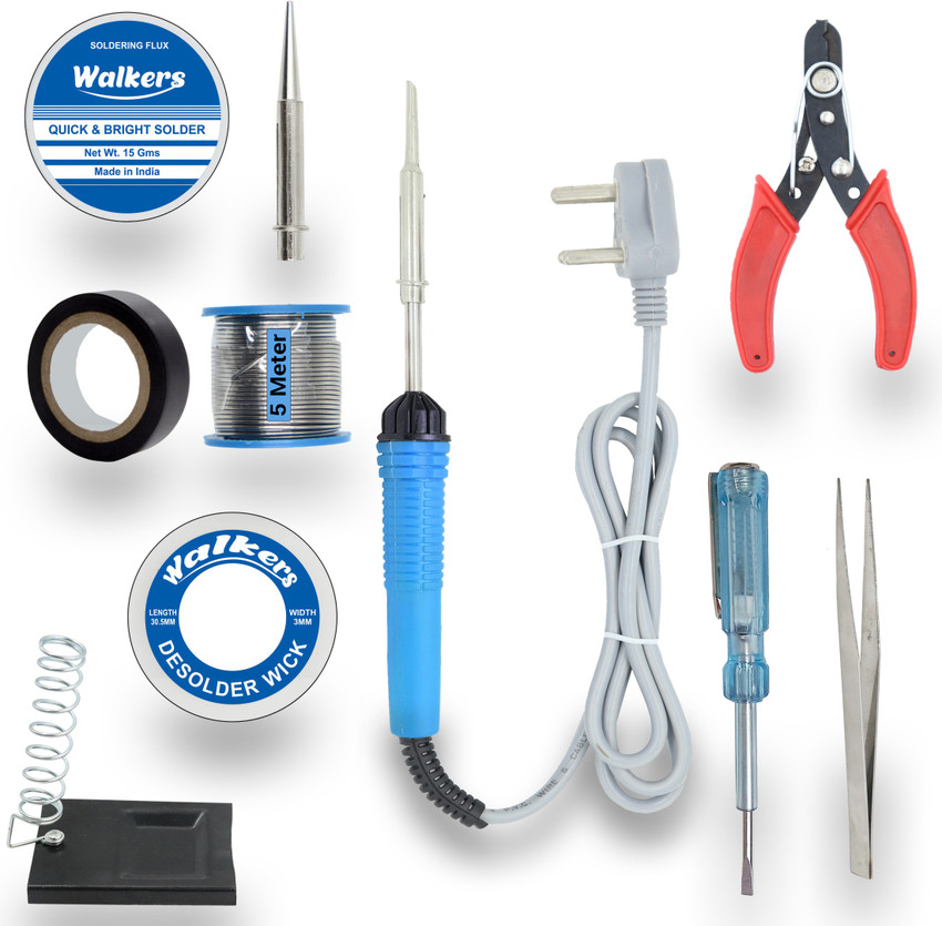Walkers Basic 10 in1 Mobile Soldering Iron Equipment Tool Machine Combo Kit Set with Flux Paste and Wire 30 W Simple Price in India Buy Walkers Basic 10 in1 Mobile Soldering