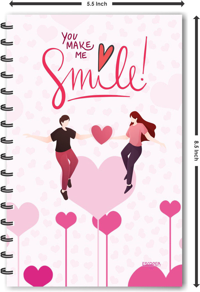 Diary Boy Girl Love Lovers Line Drawing Notebook Biscuitmoon Designs