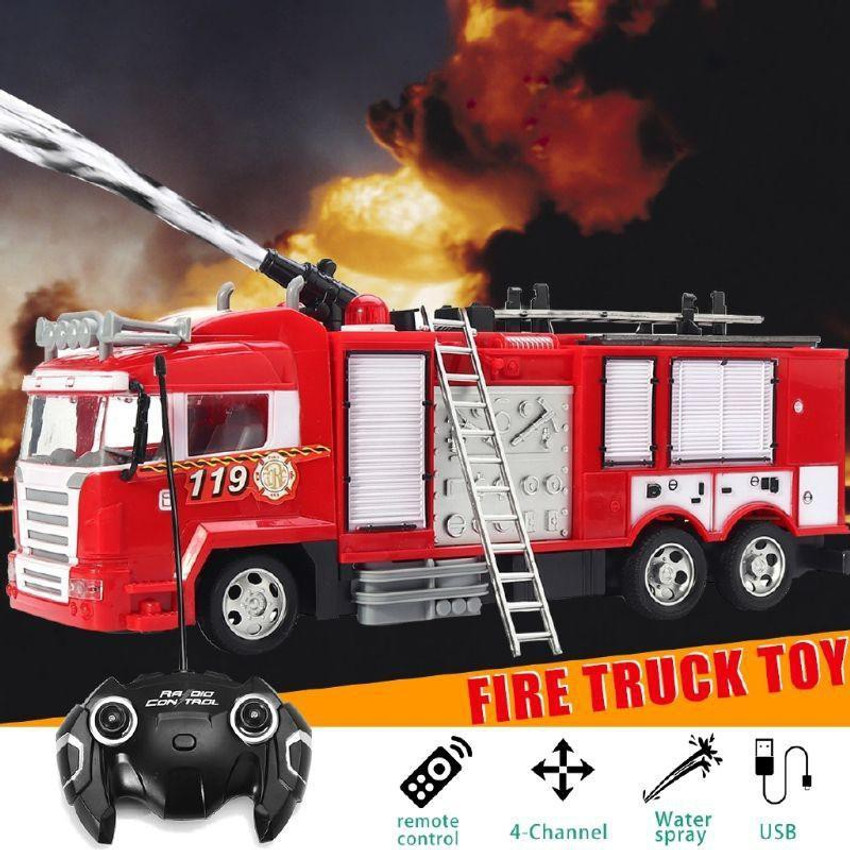 Fire Truck Toy With Remote Remote Control Rescue Fire Truck With