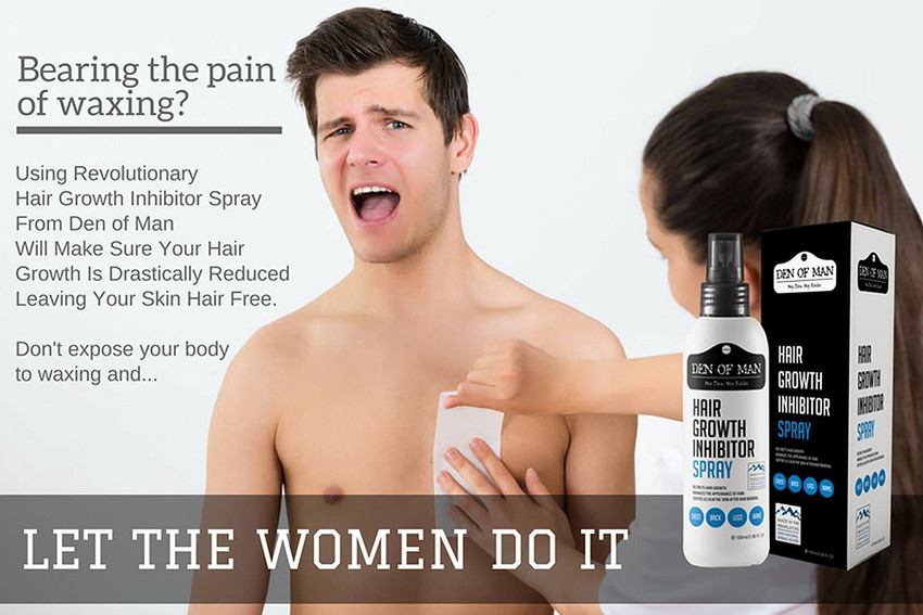 Den of Man 100 Natural Hair Growth Inhibitor Spray For Use After Hair Removal From Body Face Permanently Minimizes Regrowth Safe For Men Women Pack Of 2
