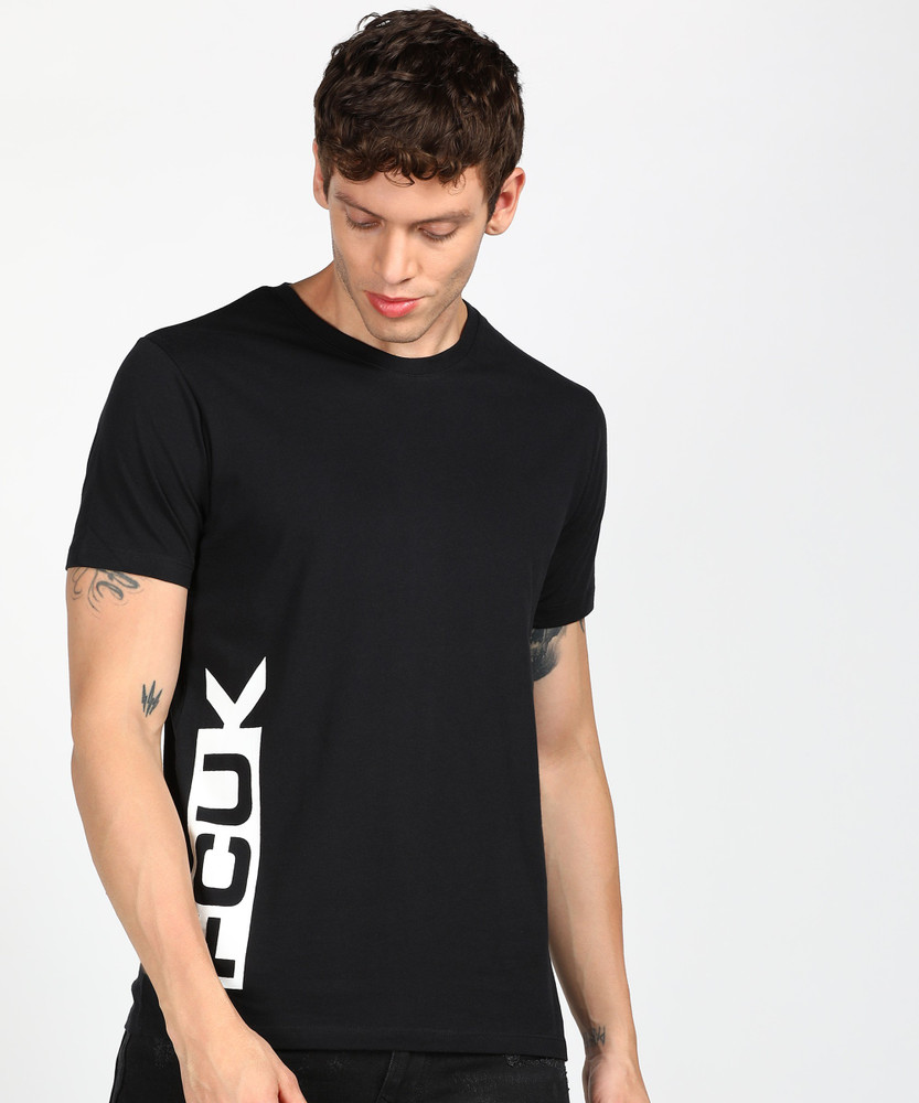 French Connection Printed Men Round Neck Black T Shirt Buy French Connection Printed Men Round Neck Black T Shirt Online at Best Prices in India Flipkart
