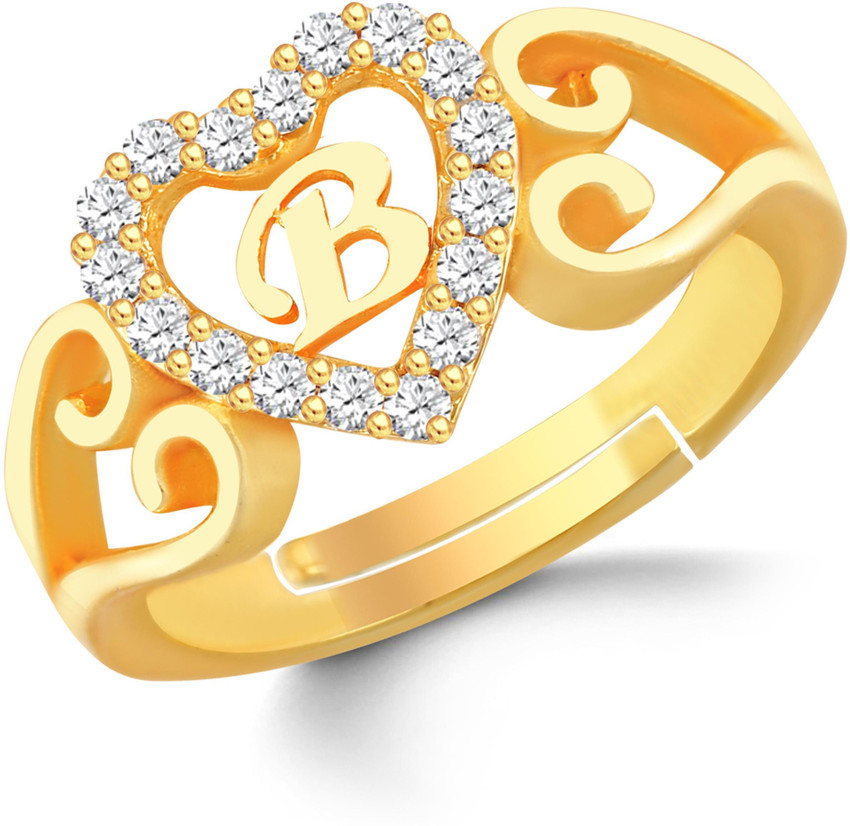 B Letter In Gold Ring