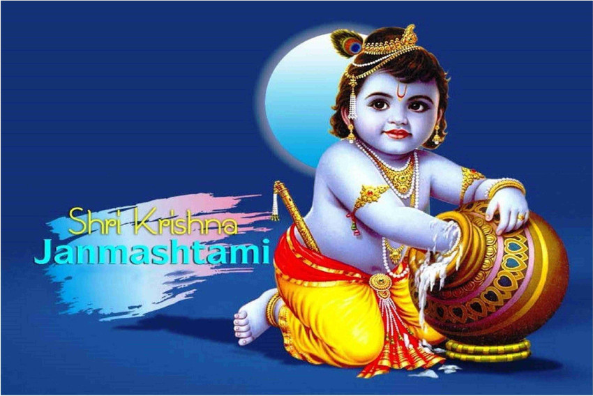 Rhythm Creation Baby Krishna Poster Bal Roop Kanha Kanhaiya, 45% OFF