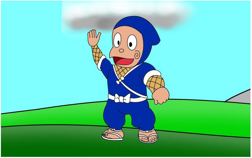 how to draw ninja hattori in ms paint