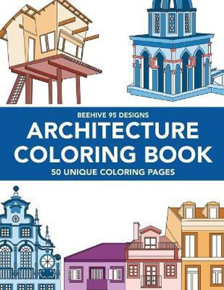 architecture coloring book pages
