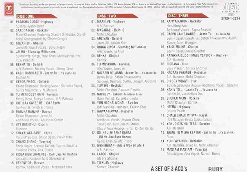 A R Rahman Signature Collection