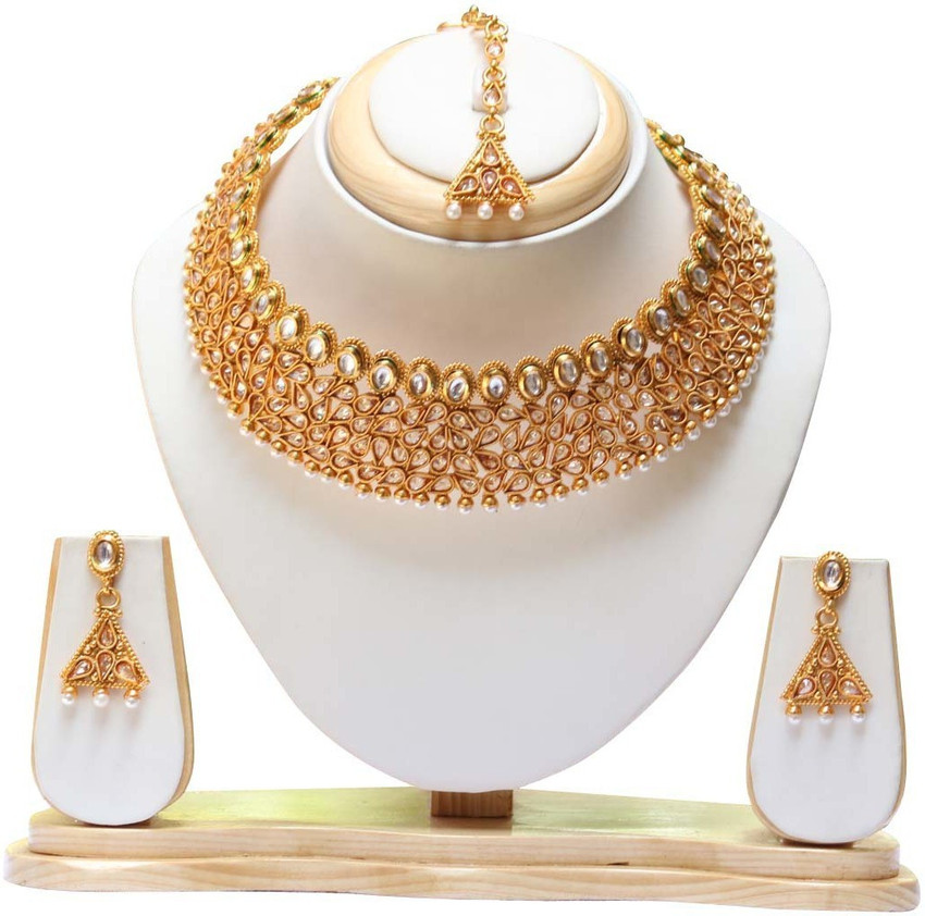 Swarajshop Copper Gold plated White Gold Copper Jewellery Set Price in India Buy Swarajshop Copper Gold plated White Gold Copper Jewellery Set Online at Best Prices in India Flipkart