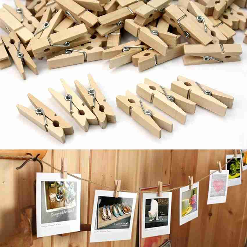 HEZKRT 100 Pcs Mini Wooden Clips 25mm for Photo Hanging Holding Party Decoration Wall Hanging Craft DIY Work Home Decoration Wooden Cloth Clips Price in India Buy HEZKRT 100 Pcs Mini Wooden Clips 25mm