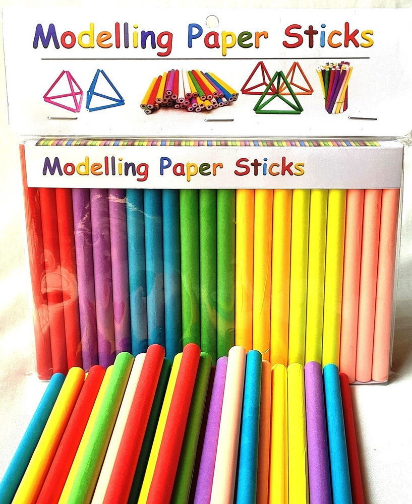 GoSetGet Paper Sticks 11cms Multi Color Best for DIY Projects and Models Pack of 42 Sticks Paper Sticks 11cms Multi Color Best for DIY Projects and Models