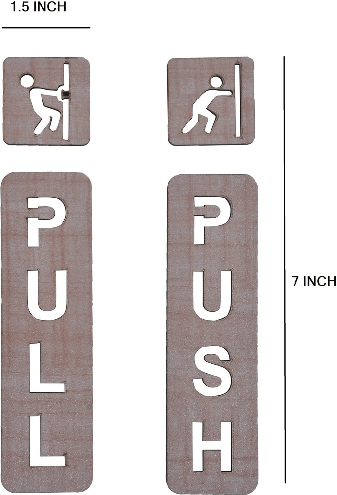 Pull Sign Push And Pull Door Signs 7.5 By 3 Inches.