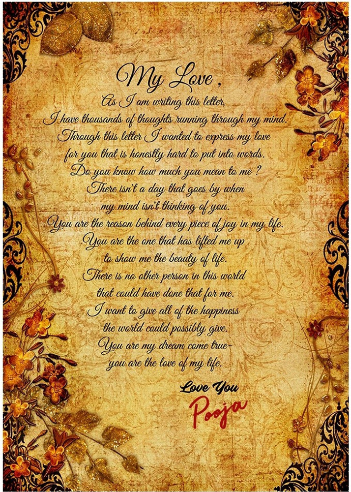 I Love You Pooja Letter