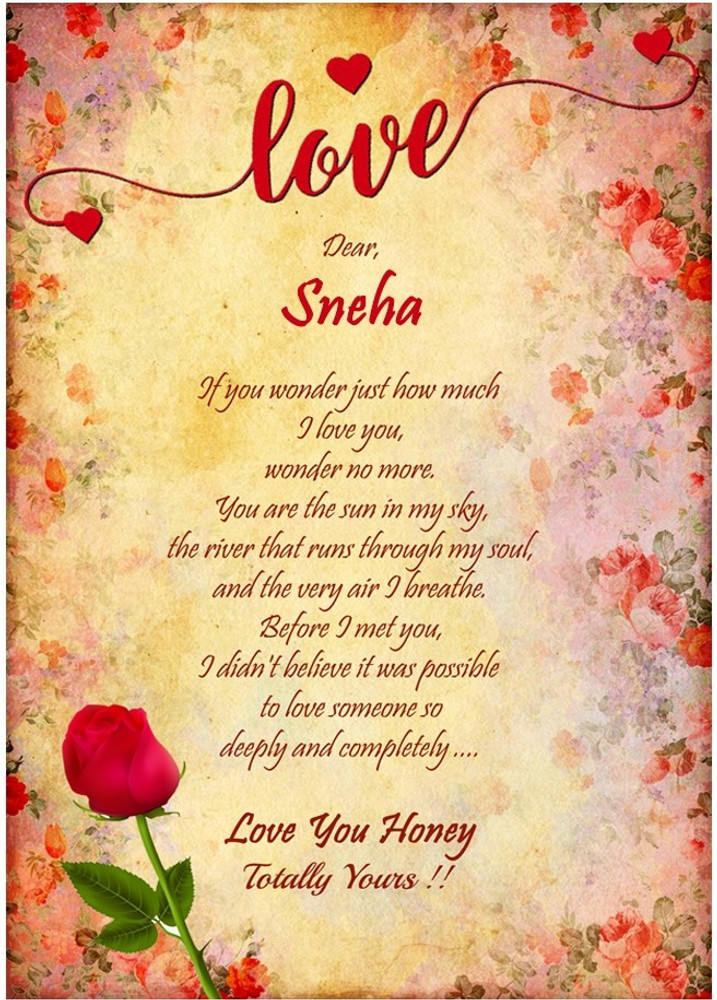 I Love You Sneha Name Wallpaper