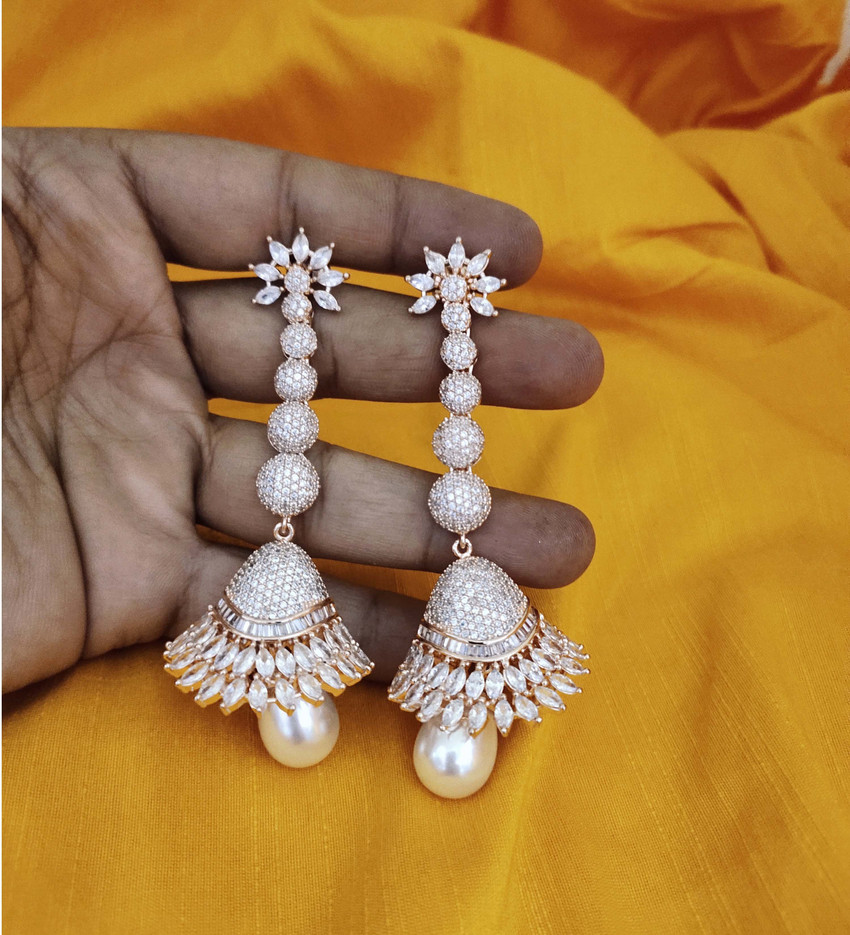 Gold And Diamond Jhumkas