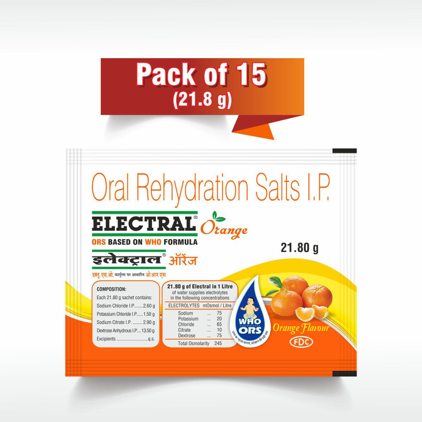 Electral Orange Powder 21.8 gm Pack of 15 Energy Drink 15x1 Sachets Orange Flavored Energy Drink Price in India Buy Electral Orange Powder 21.8 gm Pack of 15 Energy Drink 15x1