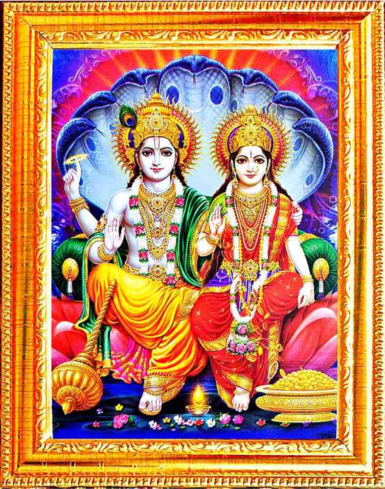 Vishnu With Laxmi God