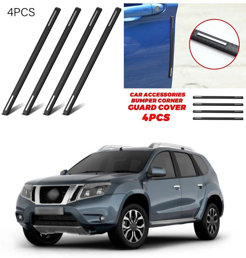 PRTEK 4pcs Car Accessories Bumper Corner Guard Cover Anti Scratch Protector Sticker Universal Car Front Rear Corner Bumper Guard Protector Compatible With Nissan Terrano Car Beading Roll For Window Bu...