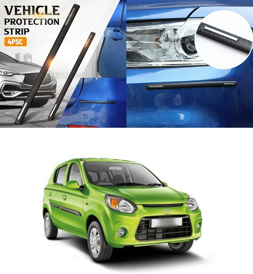 PRTEK 4pcs Car Accessories Bumper Corner Guard Cover Anti Scratch Protector Sticker Universal Car Front Rear Corner Bumper Guard Protector Compatible With Maruti Suzuki Alto Car Beading Roll For Windo...
