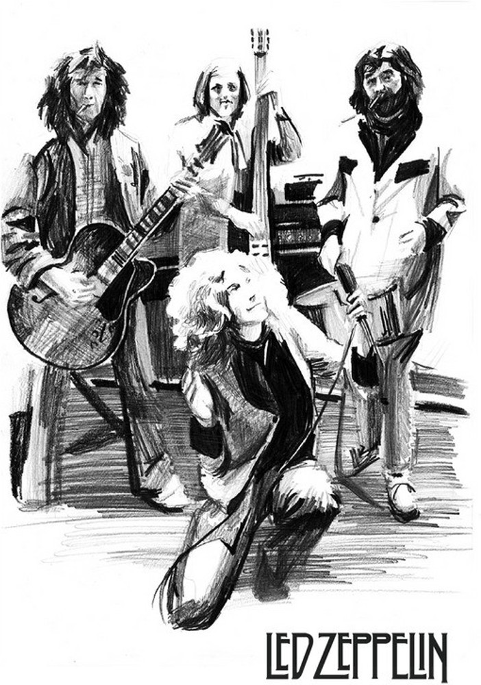Caricature Drawings Of Led Zeppelin