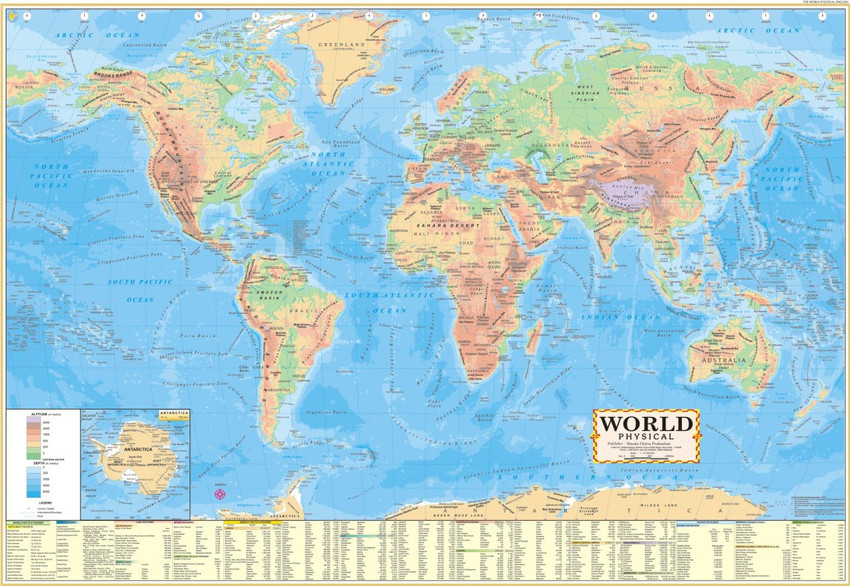 World Map A Physical Map of the World Nations Online Project