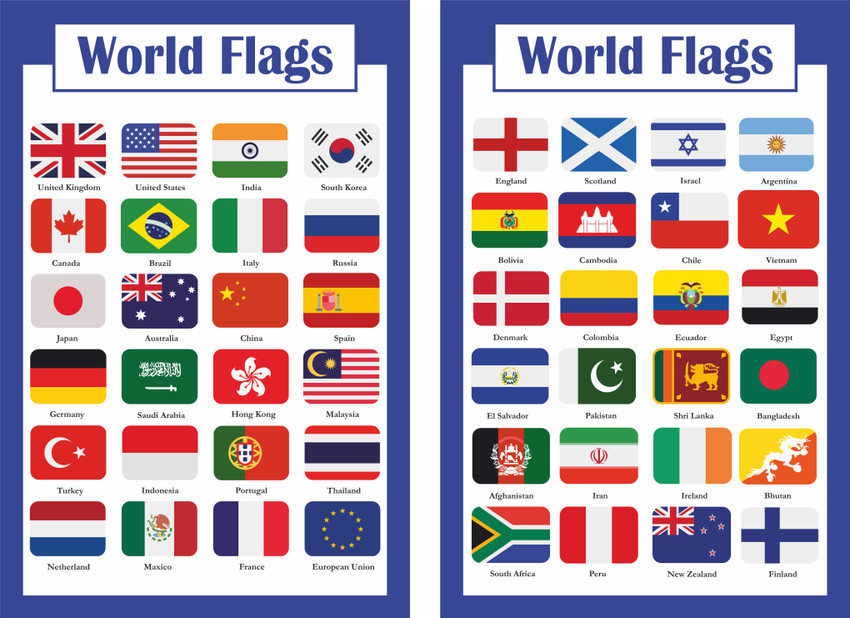 Flags of the World Poster, Country Flags Printable, Nations Art Print ...