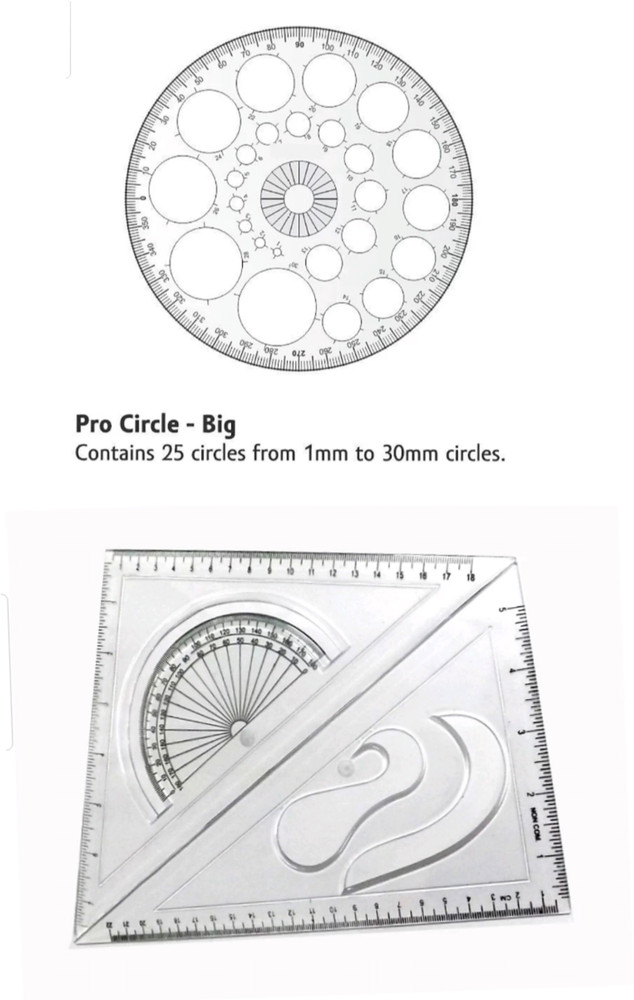 Flipkart AISH SET SQUARE 8 X 10 INCH RULER SET OF 2 CIRCLE PROTECTOR Ruler