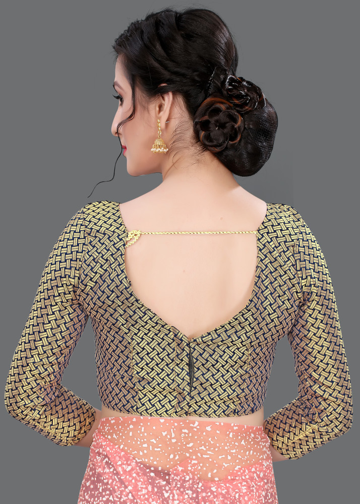 Pink Net Saree Back Design
