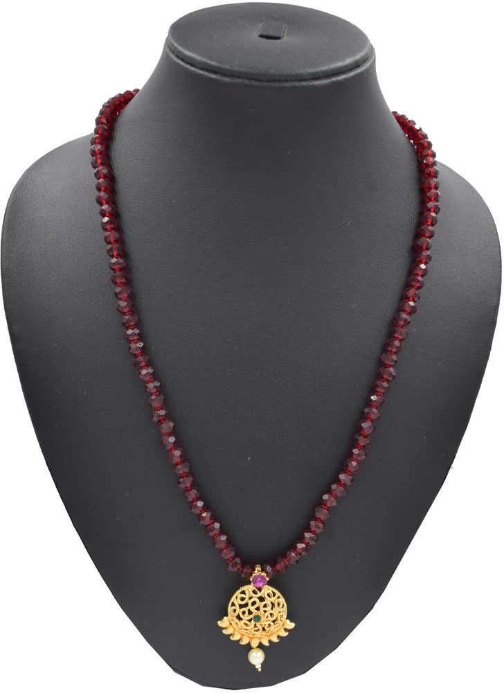Maroon crystal necklace store