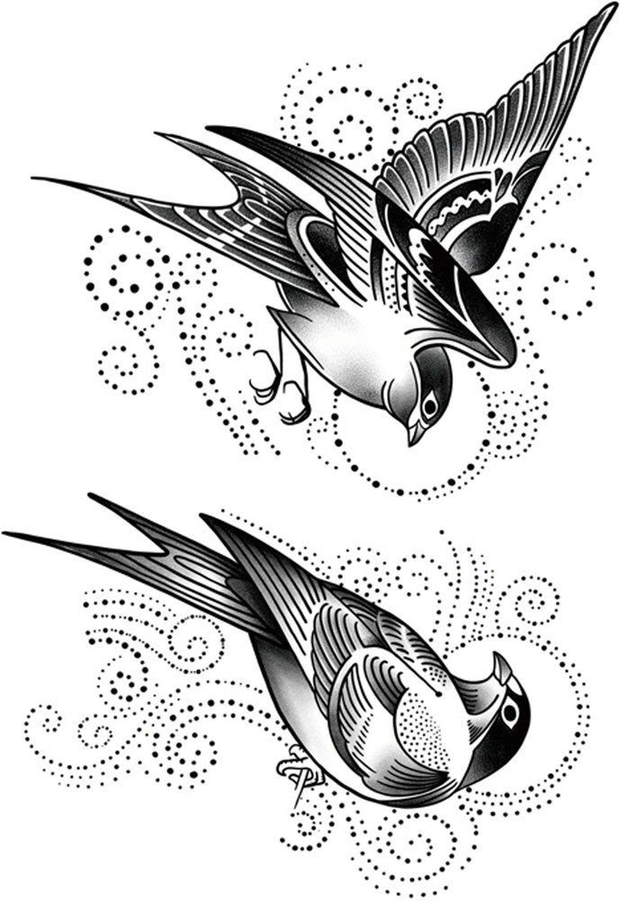 Traditional Sparrow Tattoo Drawing