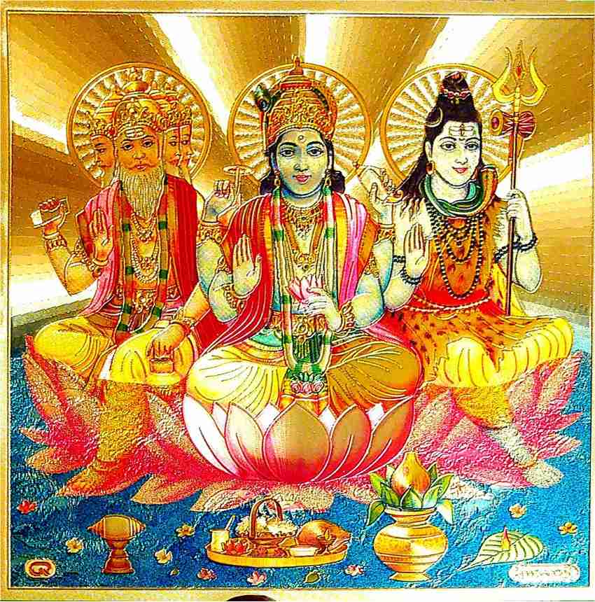 Brahma Vishnu Mahesh Painting